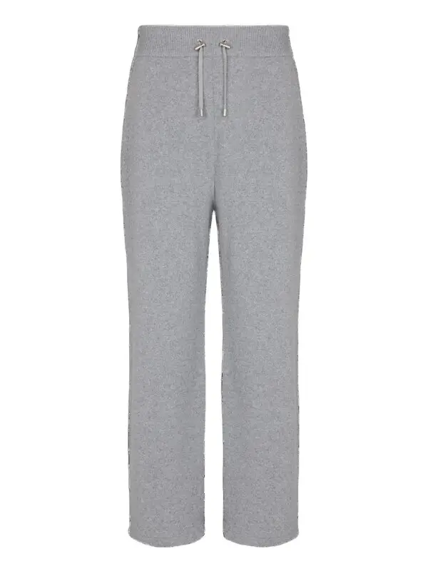 Balmain Logo Patch Straight-leg Trousers - Grey
