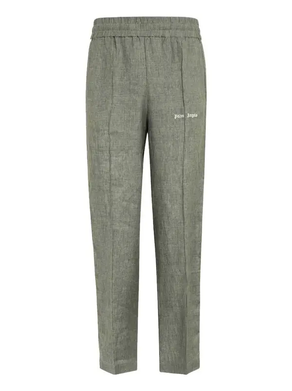 Palm Angels Logo Embroidered Side Stripe Detailed Track Pants - Gray