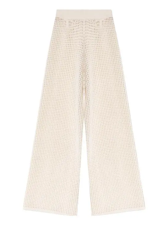 LISA YANG Wide-leg Knit Pants - Cream