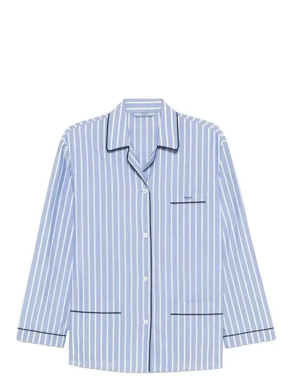 Prada Striped Chambray Shirt - Light Blue