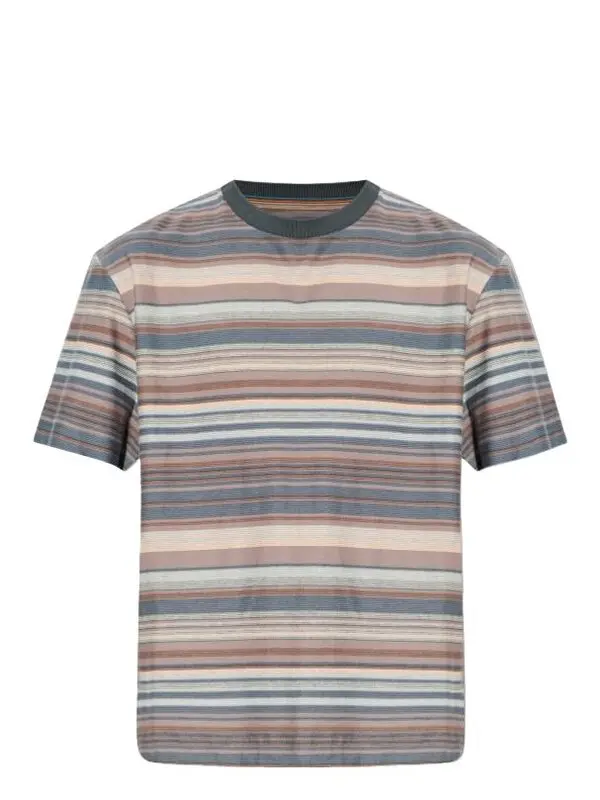 Paul Smith Striped Patterned Crewneck T-shirt - Gray