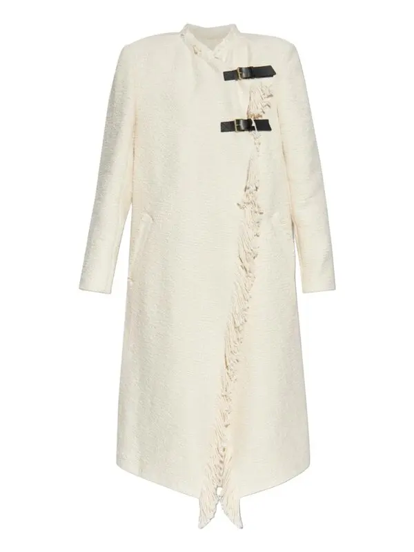 Isabel Marant Étoile Long Sleeve Coat With Fringing - Cream