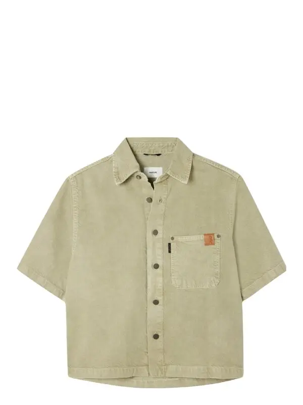 HAIKURE Button-down Short-sleeve Shirt - Nude
