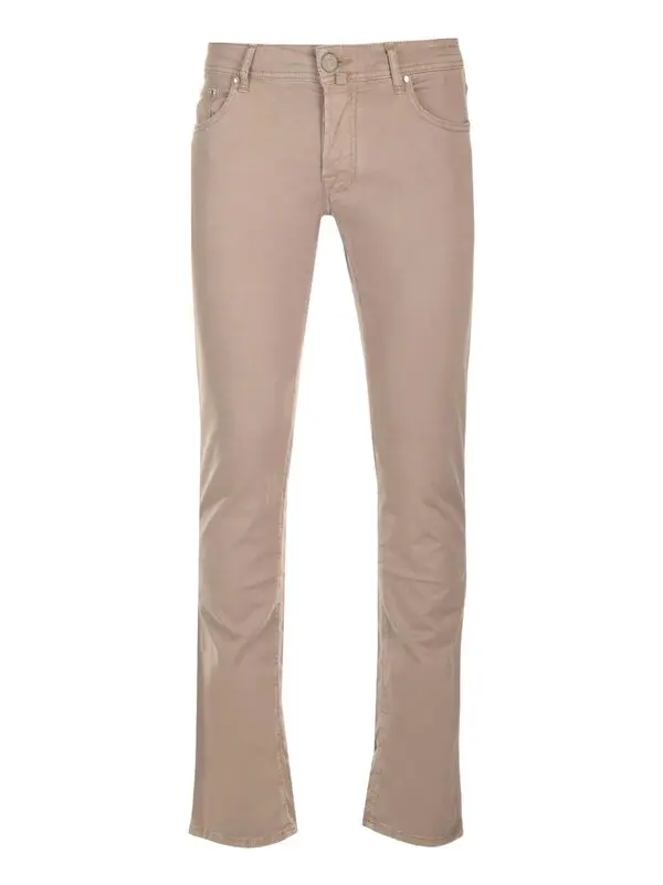 Jacob Cohen Nick Mid-rise Slim-fit Trousers - Nude