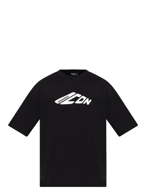 Dsquared2 Icon Logo Printed Crewneck T-shirt - Black