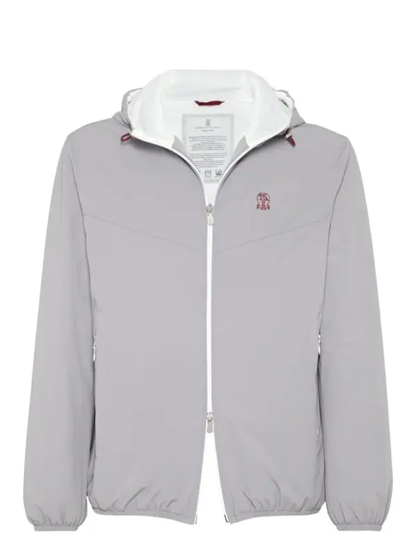 Brunello Cucinelli Water-resistant Zipped Hooded Jacket - Gray