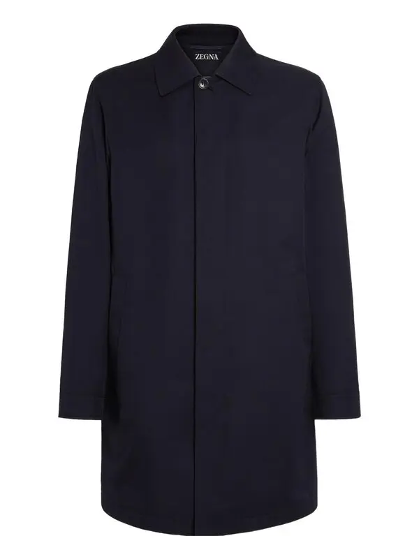 Zegna Trofeo Elements Trench Coat - Navy Blue