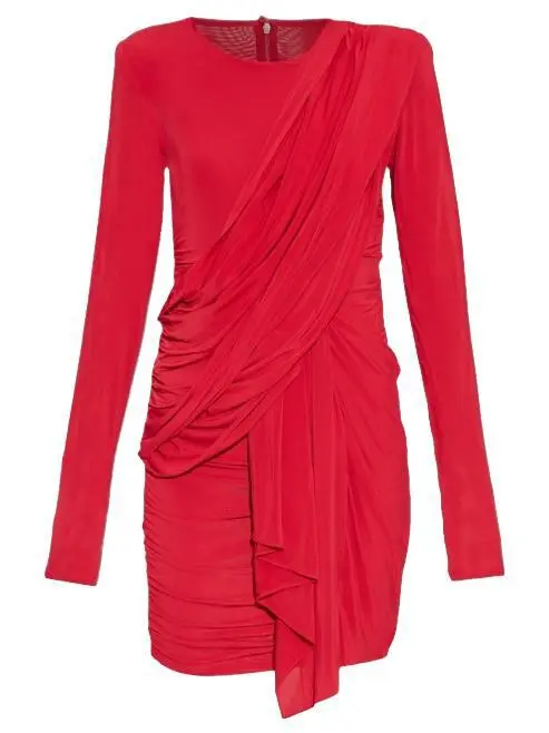 Isabel Marant Étoile Draped Long-sleeve Mini Dress - Red
