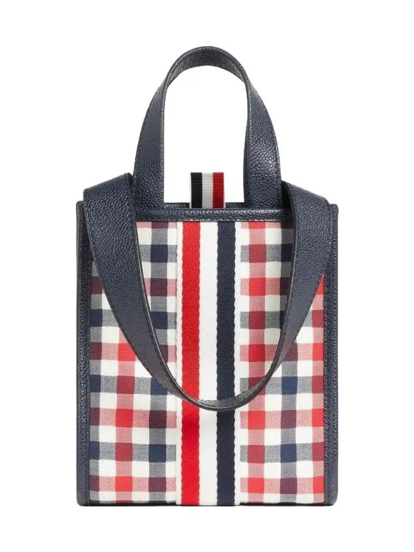 Thom Browne Mini Rwb-stripe Tote Bag - Black