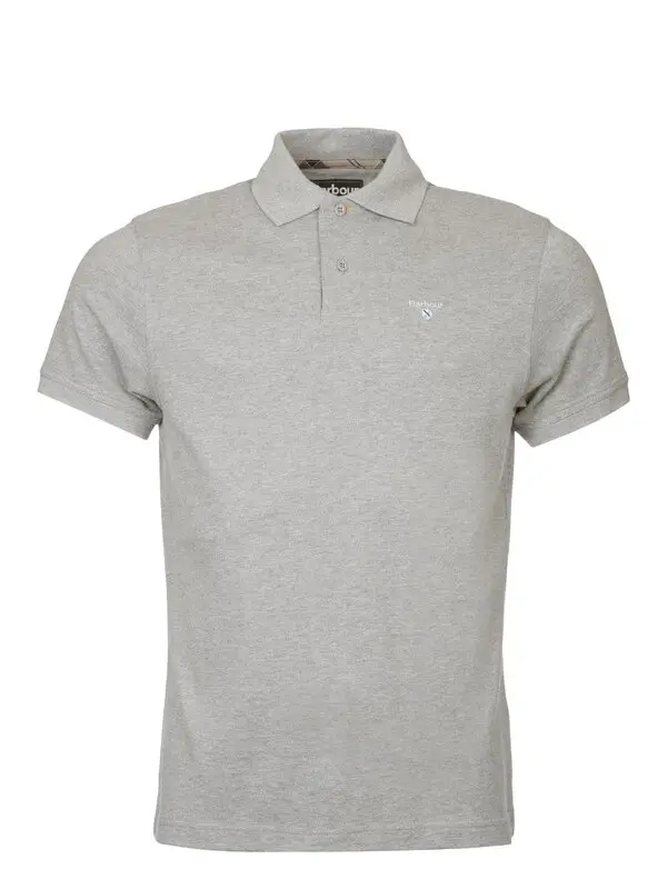 Barbour Logo Embroidered Short-sleeved Polo Shirt - Gray