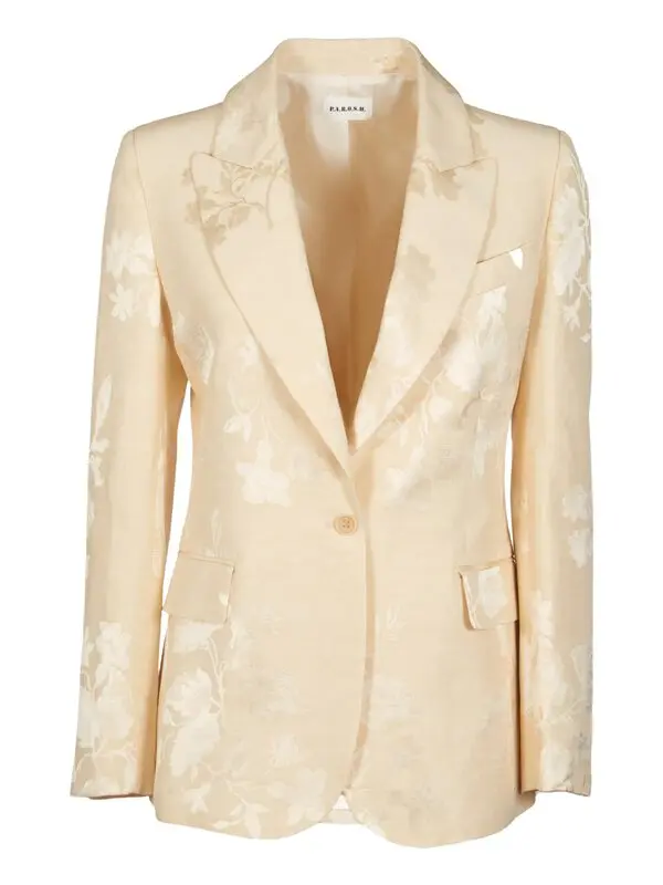 P.a.r.o.s.h Rarisce Blazer With Floral Detailing - Bianco