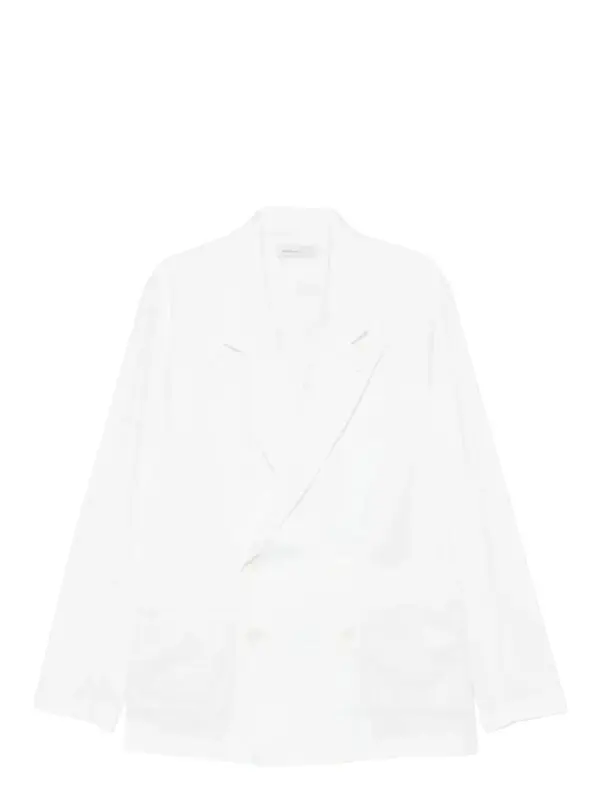 Dries Van Noten Double-breasted Long-sleeved Blazer - White