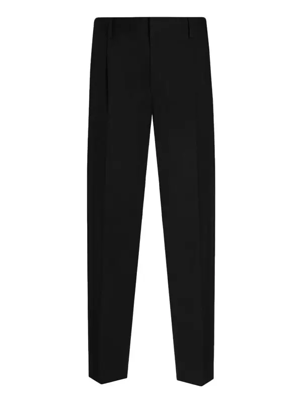 Dolce & Gabbana Logo Tag Pleated Trousers - Black