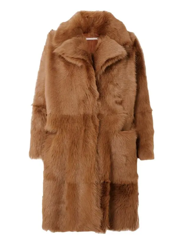Nour Hammour Long Fur Coat - Brown