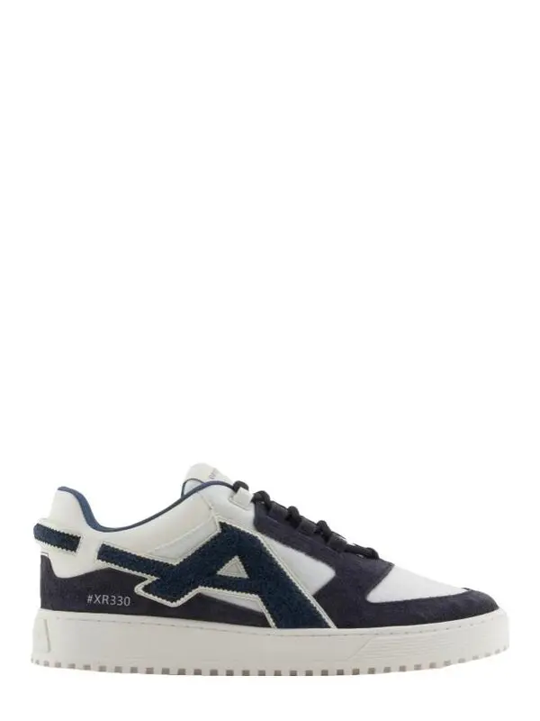 Emporio Armani Low Top Sneakers With Logo Detailing - Navy Blue/white/gray