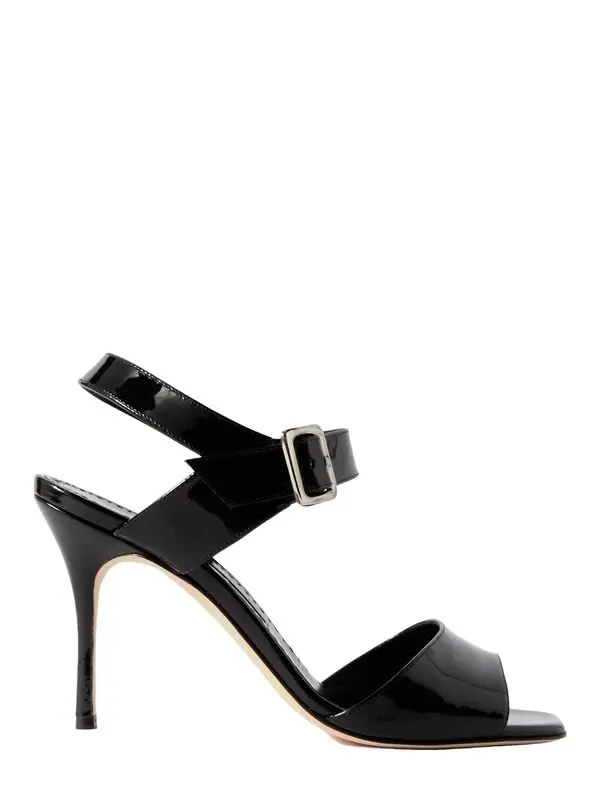 Manolo Blahnik Fairu Square-toed High-heeled Sandals - Black