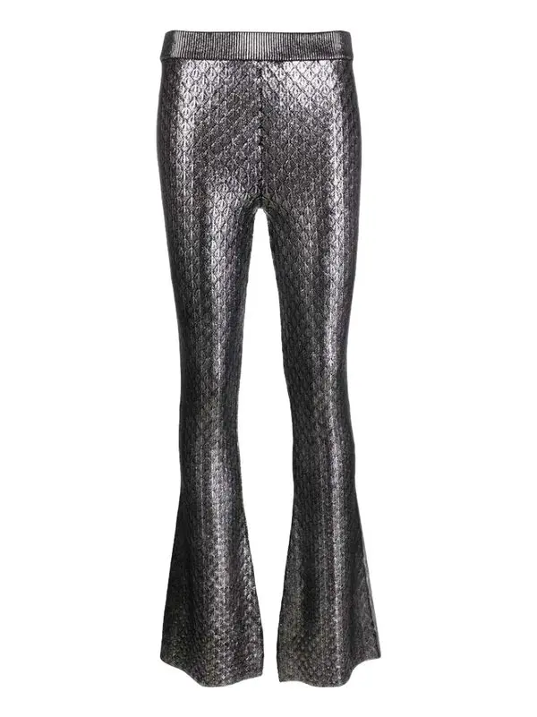 Rabanne All-over Monogram Flared Trousers - Black