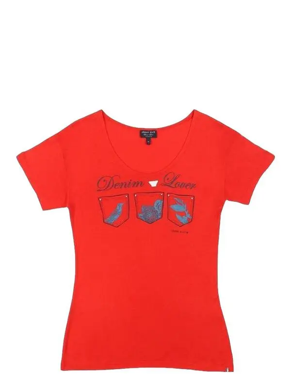 Emporio Armani Round Neck Logo T-shirt - Red
