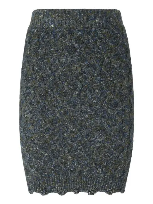 Pinko Cable-knit Embellished Mini Skirt - Black