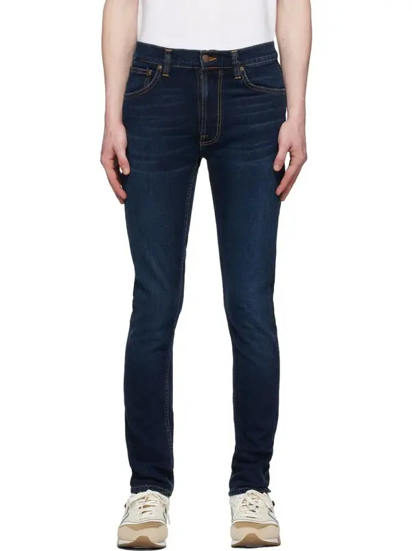 Nudie Jeans Slim Fit Dark Wash Denim Jeans - Black
