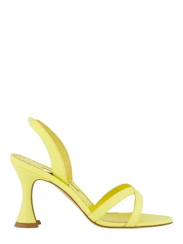 Manolo Blahnik Slingback Cross-strap Sandals - Light Yellow