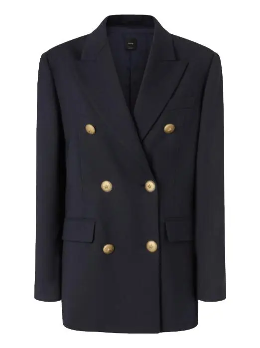 Pinko Double-breasted Tailored Blazer - Black