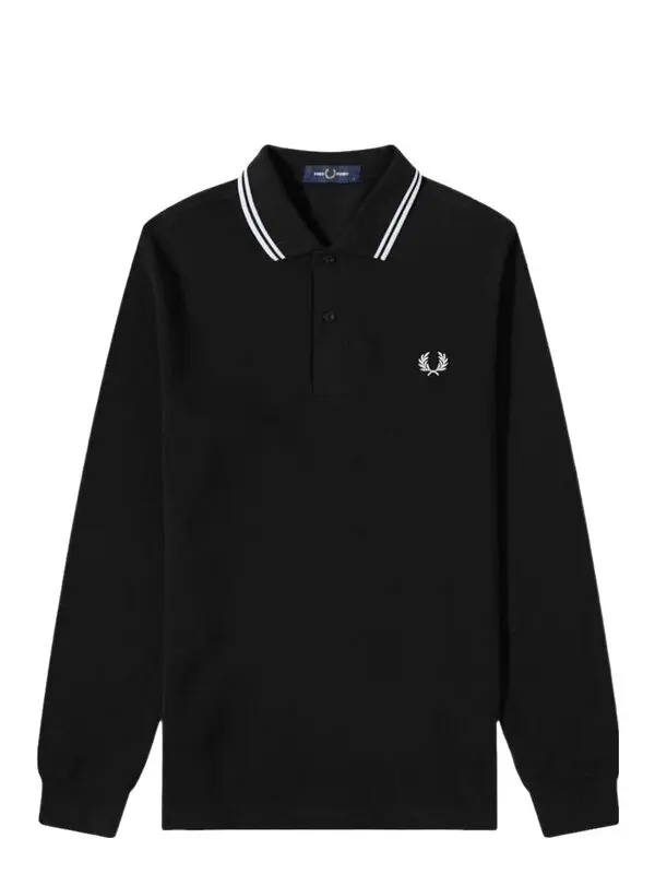 Fred Perry Twin Tipped Long-sleeve Polo Shirt - Black