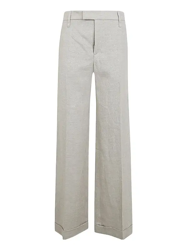 Brunello Cucinelli Lurex Wide-leg Trousers - Gray