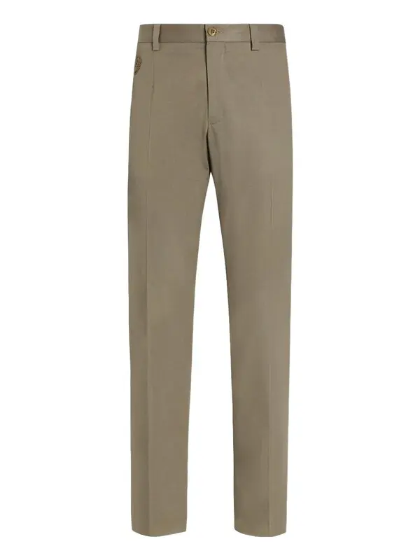 Dolce & Gabbana Logo Embroidered Tailored Trousers - Gray