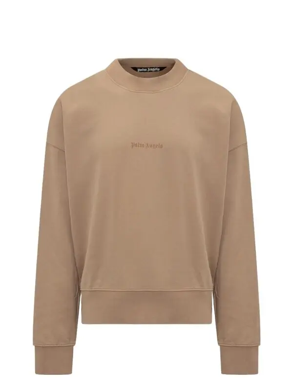 Palm Angels Crewneck Logo Sweatshirt - Nude