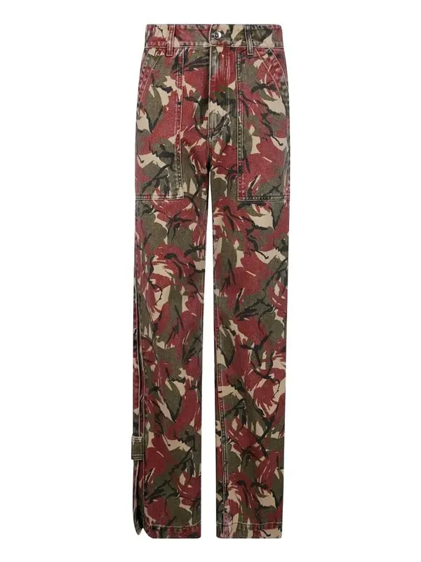Rabanne Camouflage Print Washed Effect Jeans - Camouflage Beige/khaki