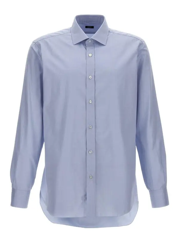 BARBA NAPOLI Buttoned Long-sleeved Shirt - Blue