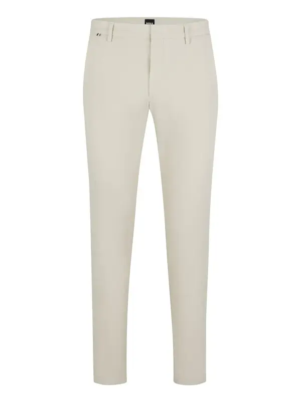 Hugo Boss Mid-rise Slim-cut Trousers - White
