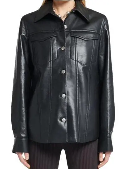 Nanushka Rocio Faux-leather Jacket - Black