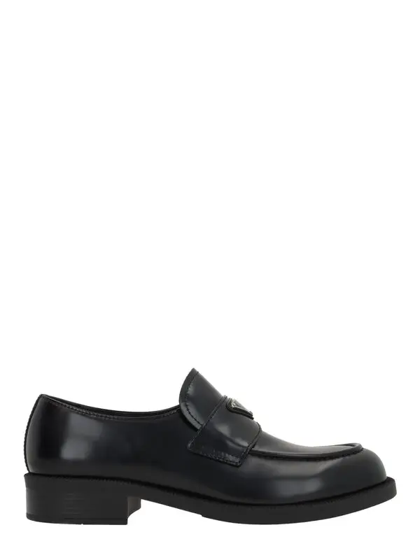 Prada Triangle-logo Loafers - Black