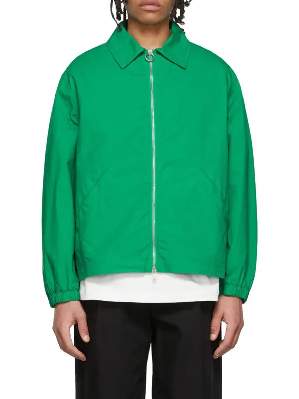 JIL SANDER Zip-up Cotton Jacket - Green