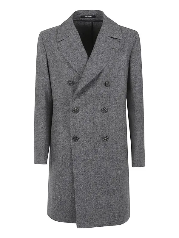 Tagliatore Long Sleeve Double-breasted Coat - Grey