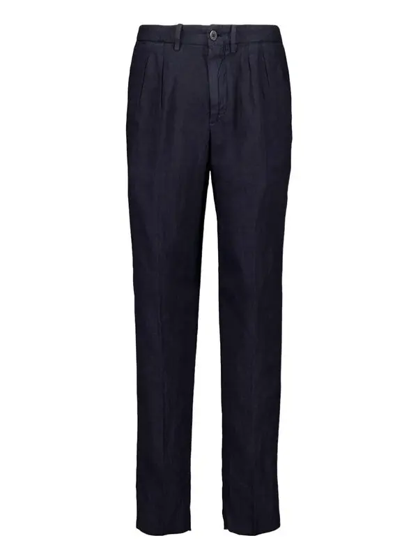 Boglioli Belt Loop Trousers With Double Pleats - Navy Blue