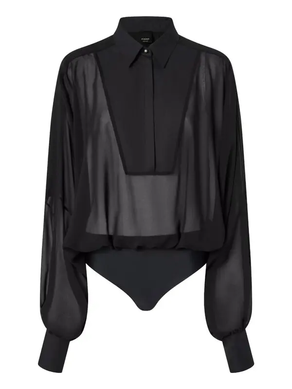 Pinko Button-down Long-sleeve Bodysuit - Black