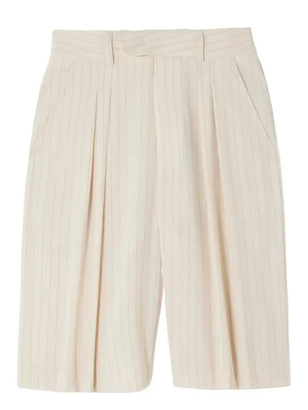 THE FRANKIE SHOP Vivian Pinstripe Bermuda Shorts - White