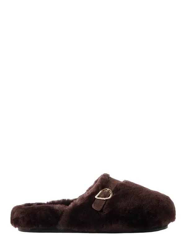 ANCIENT GREEK SANDALS Vasilitsa Shearling Clogs - Black