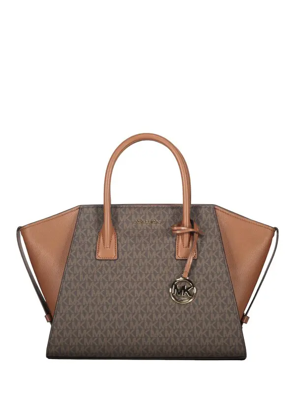 Michael Kors Logo Satchel Tote Bag - Brown