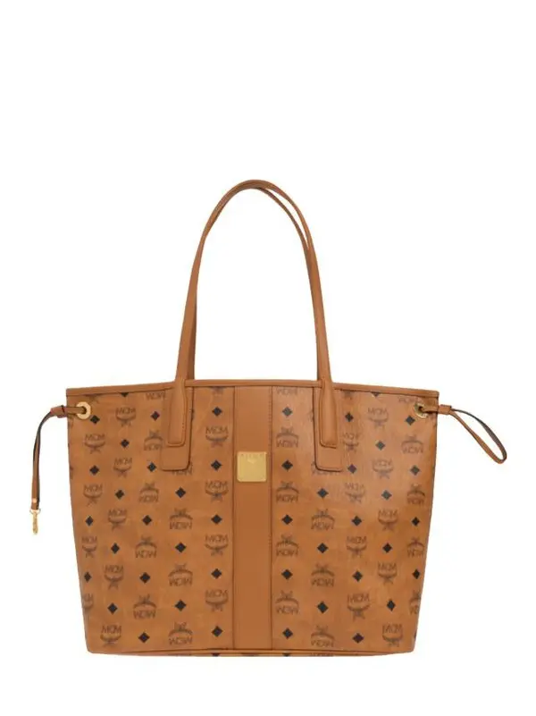 Mcm Printed Logo Tote Bag - Brown