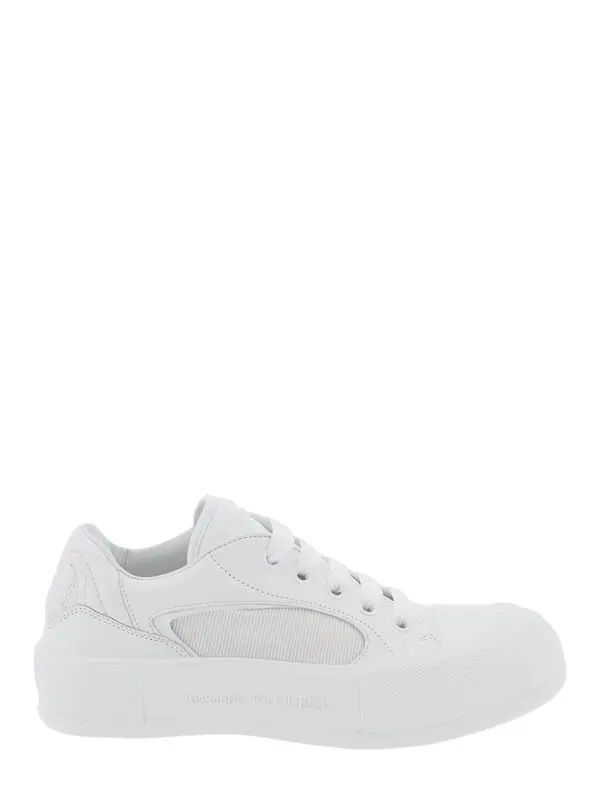 Alexander McQueen Deck Plimsoll Lace-up Sneakers - White