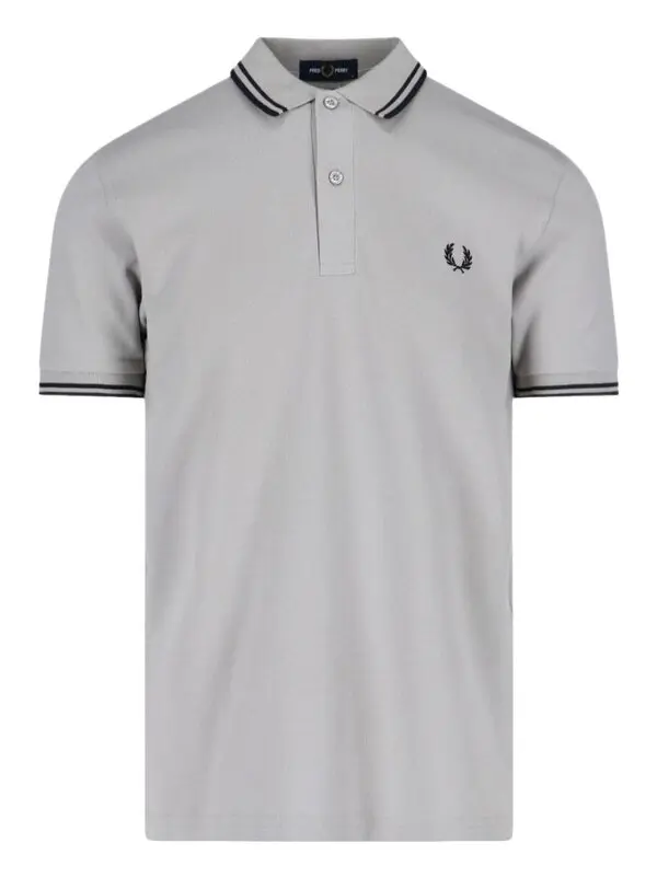 Comme Des Garçons Comme Des Garons Shirt X Fred Perry Text-printed Polo Shirt - Gray