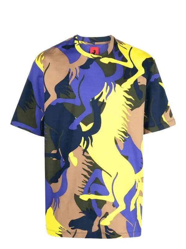 FERRARI Prancing Horse All-over Print T-shirt - Blue