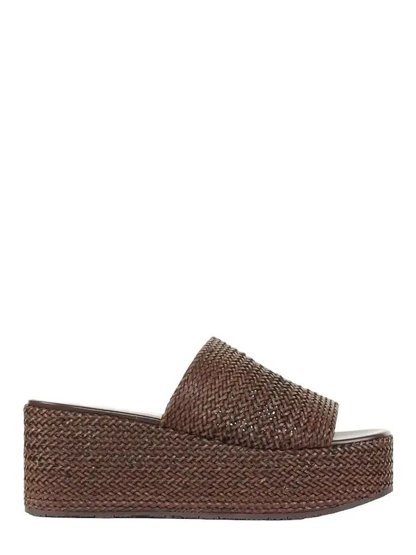 Casadei Twiga Woven Platform Sandals - Brown