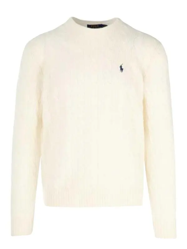 Polo Ralph Lauren Pony Embroidered Cable-knit Jumper - Nude