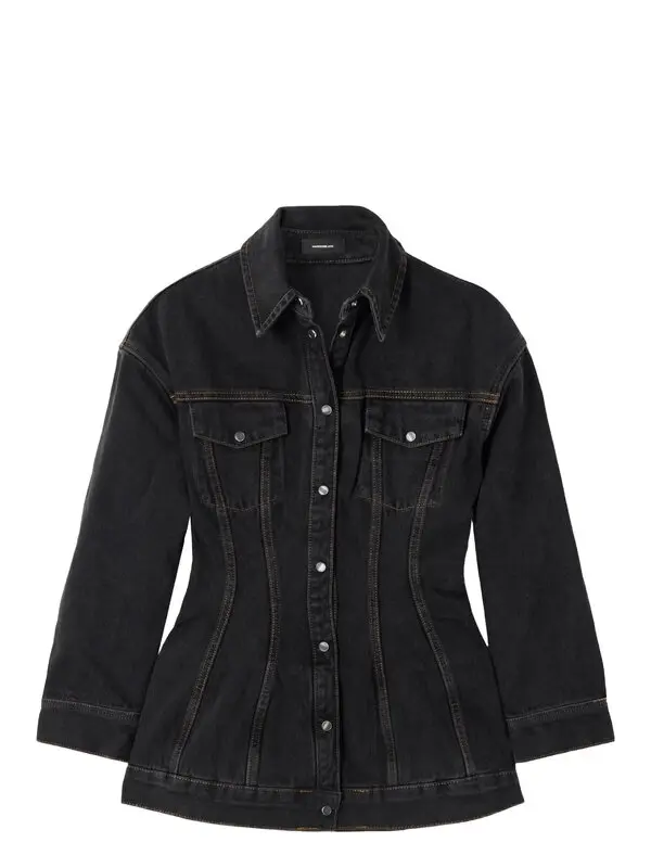 Wardrobe.NYC Silhouette Denim Jacket - Black