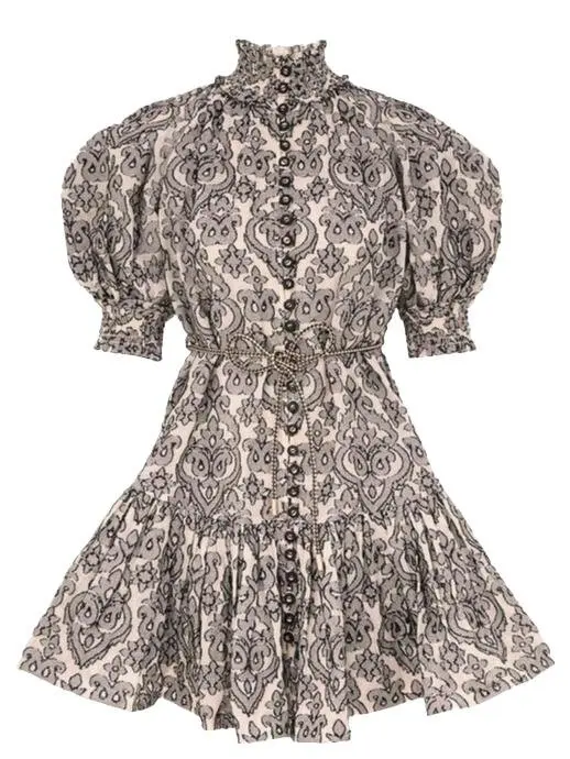 Zimmermann Wylie Lantern Mini Dress - Black